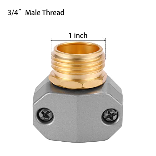 Zinc and Aluminum Male Coupling, Fits All 5/8-Inch and 3/4-Inch Garden Hose Repair Fitting, 2 Pack