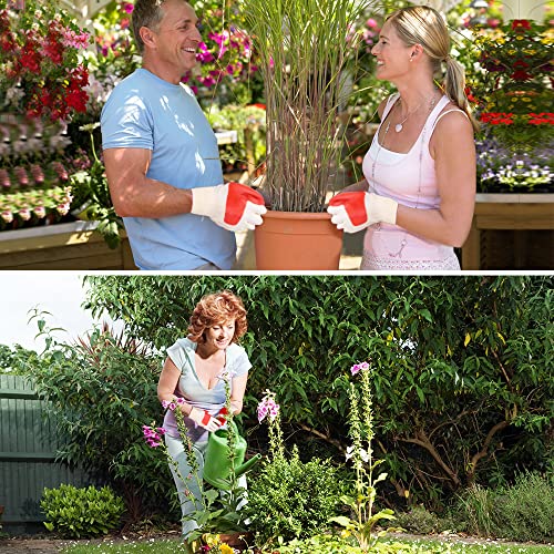 Leather Gardening Gloves for with Grip,Ultra-lite PU Coated Polyurethane Working Gloves for Men Women,2 Pairs Working Gloves, Best Garden Gifts & Tools for Gardener