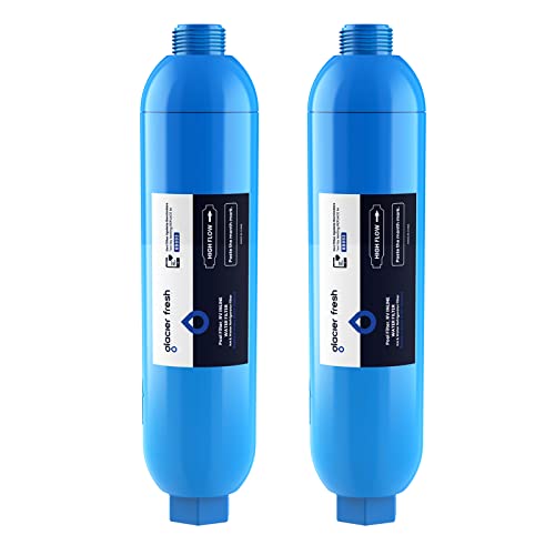 GLACIER FRESH Garden Hose End Pre-Filter for Swimming Pool, Hot Tubs, Spa, Inflatable Pool, Ponds, Greatly Reduces Bad Taste, Odors, Chlorin and Sediment, up to 8,000 Gallons, 2 Pack