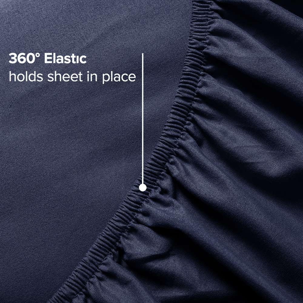 Premium Full Size Bed Sheets Set - 4 Piece Microfiber Full Size Sheets for Full Bed – Breathable Cooling Sheets with Deep Pockets - Wrinkle, Fade & Stain Resistance (Full, Navy)