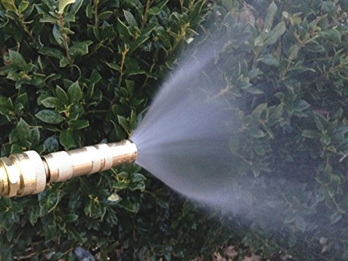 Hose Nozzle High Pressure - Lead-Free Brass for Car Or Garden - Solid Brass - 2 Nozzle Set - Adjustable Water Sprayer from Spray to Jet - Heavy Duty - Fits Standard Hoses - with Gardening E-Book
