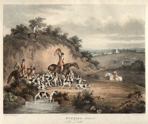 [Set of Four] Hunting. Plate I. Going out.Plate II. Breaking Cover.Plate III. Running.Plate IV. The Death