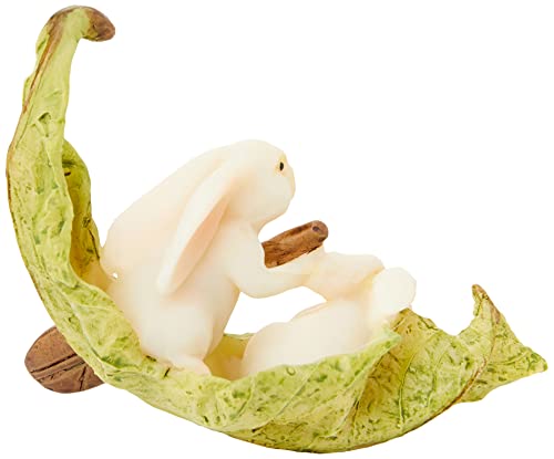 Top Collection Miniature Fairy Garden and Terrarium Statue, Rabbits Rowing Leaf Boat