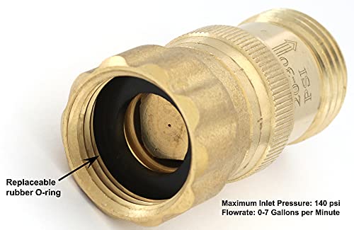 Vibrant Yard Co. LLC Lead-Free Brass 20-30 psi Water Pressure Reducer Regulator, 3/4 inch Hose Thread for Drip System, 140 psi Max Inlet Pressure