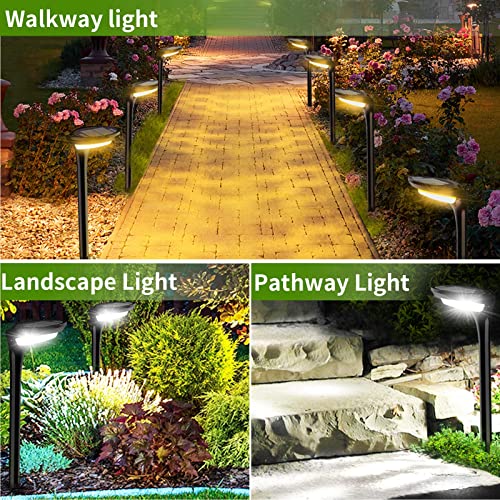 JSOT Bright Solar Outdoor Lights,4 Pack Solar Pathway Lights Waterproof Landscape Lighting Path Light for Garden Decor Walkway Yard Driveway Holiday Decorative Lamp