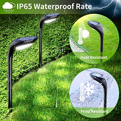 JSOT Bright Solar Outdoor Lights,4 Pack Solar Pathway Lights Waterproof Landscape Lighting Path Light for Garden Decor Walkway Yard Driveway Holiday Decorative Lamp