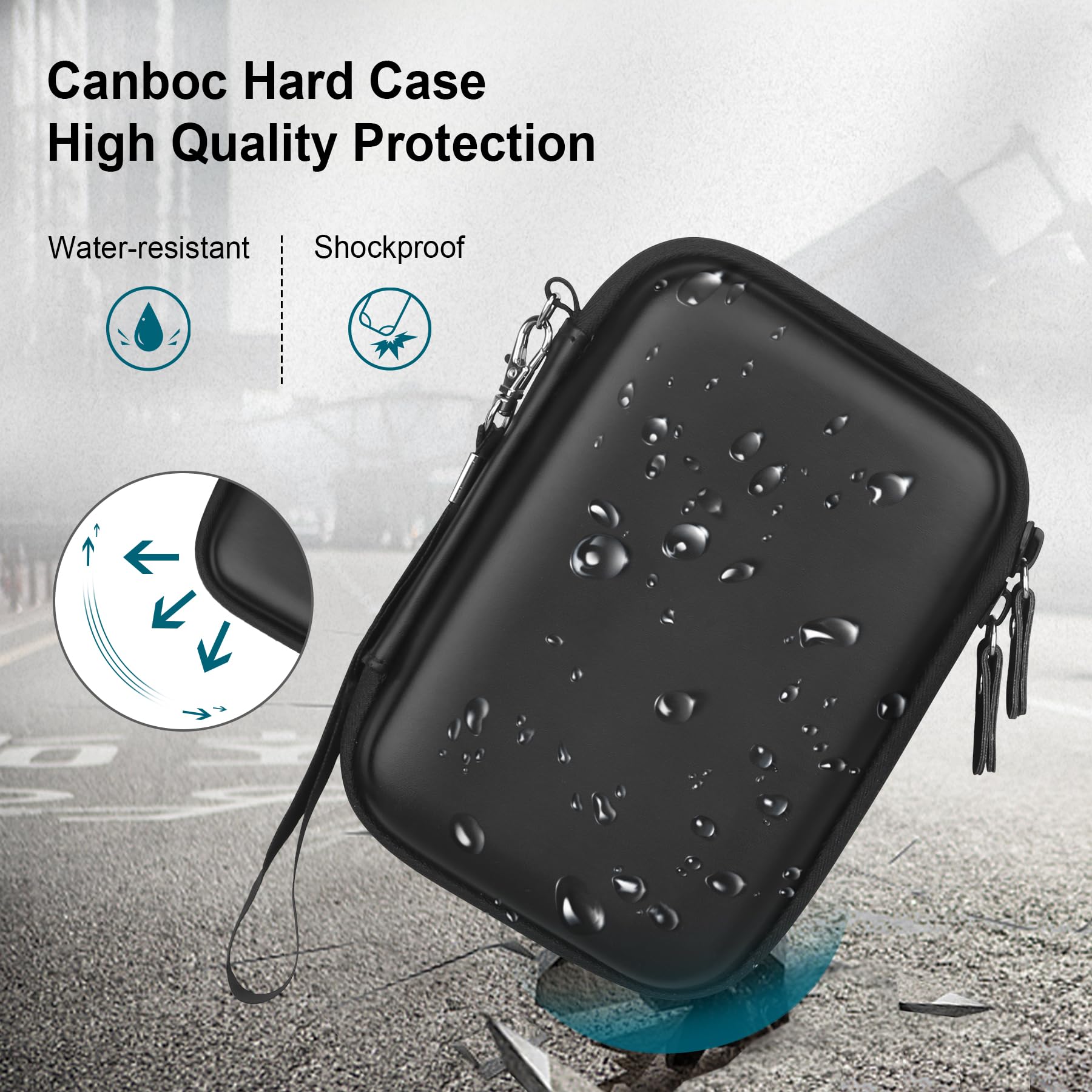 Canboc Carrying Case Compatible with NELKO P21 Label Maker Machine, Portable Bluetooth Label Printer Box, Zipper Mesh Bag fits Label Paper and Charging Cord, Black