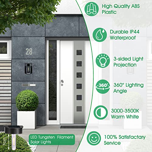 Outdoor Solar Fence Lights, Solar Garden Decorative Lights, Waterproof Solar Lights for Wall, Patio, Stairs, Backyard, Steps, Fence Decor,8 Pack