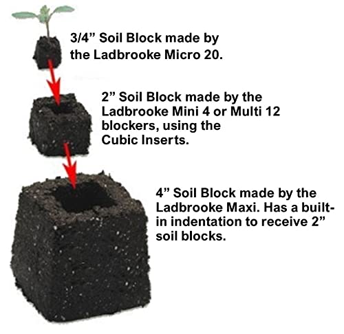 Ladbrooke Genuine Soil Block Maker - Mini 4 Hand Held - Most Popular Soil Blocking Tool, Made in England
