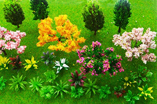 28 Pcs Miniature Fairy Garden Tree Plant Ornament, Mixed Model Trees 1-3 Inches, Miniature Dollhouse Pots Decor Moss Bonsai Micro Landscape DIY Craft Garden Ornament