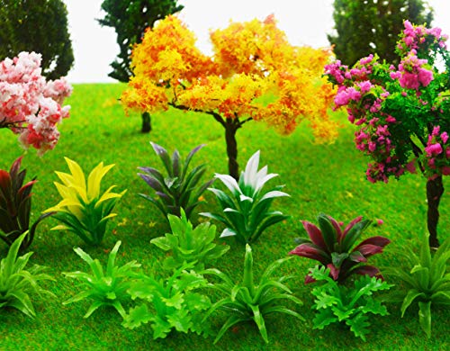 28 Pcs Miniature Fairy Garden Tree Plant Ornament, Mixed Model Trees 1-3 Inches, Miniature Dollhouse Pots Decor Moss Bonsai Micro Landscape DIY Craft Garden Ornament
