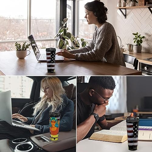 HLQkshWr Third Rock Eye Band Blind Coffee Cups with Lid for Keep Beer Reusable Coffee Mug Travel Cups Tumblers Drinking Cups for Men Women Modern Coffee Accessories Water Bottle for Home 350ml