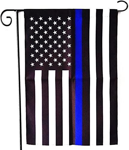 ERT Thin Blue Line Garden Flag Double sided 12.5 x 18 Inch Police Flag American Flag Made by Oxford lawn decoration