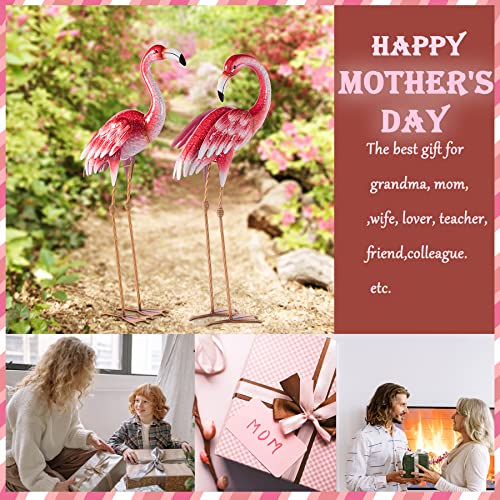 Natelf Pink Flamingo Yard Decorations, Metal Garden Statues and Sculptures, Standing Bird Lawn Ornaments for Patio Backyard Pond Decorationsā¦