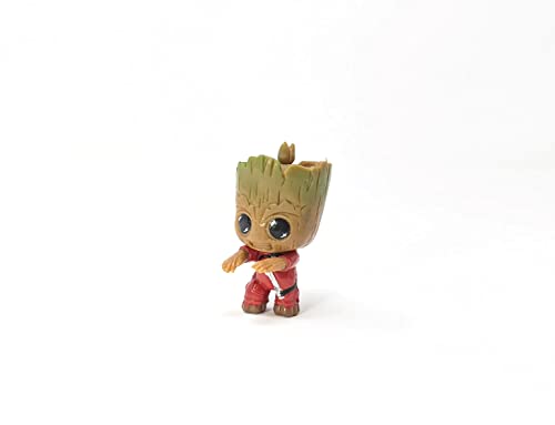 ZEshops 4pcs/Set Miniature Fairy Garden Sitting Groot Figurine PVC Statue Groot in for Kids Home Car Decor Gift