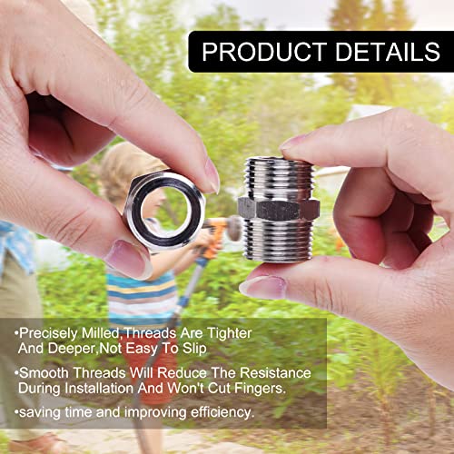 Stainless Steel Garden Hose Adapter Convert to x 3/4" Male NPT SUS304 Hose Connector Garden Hose Fitting-2Pack