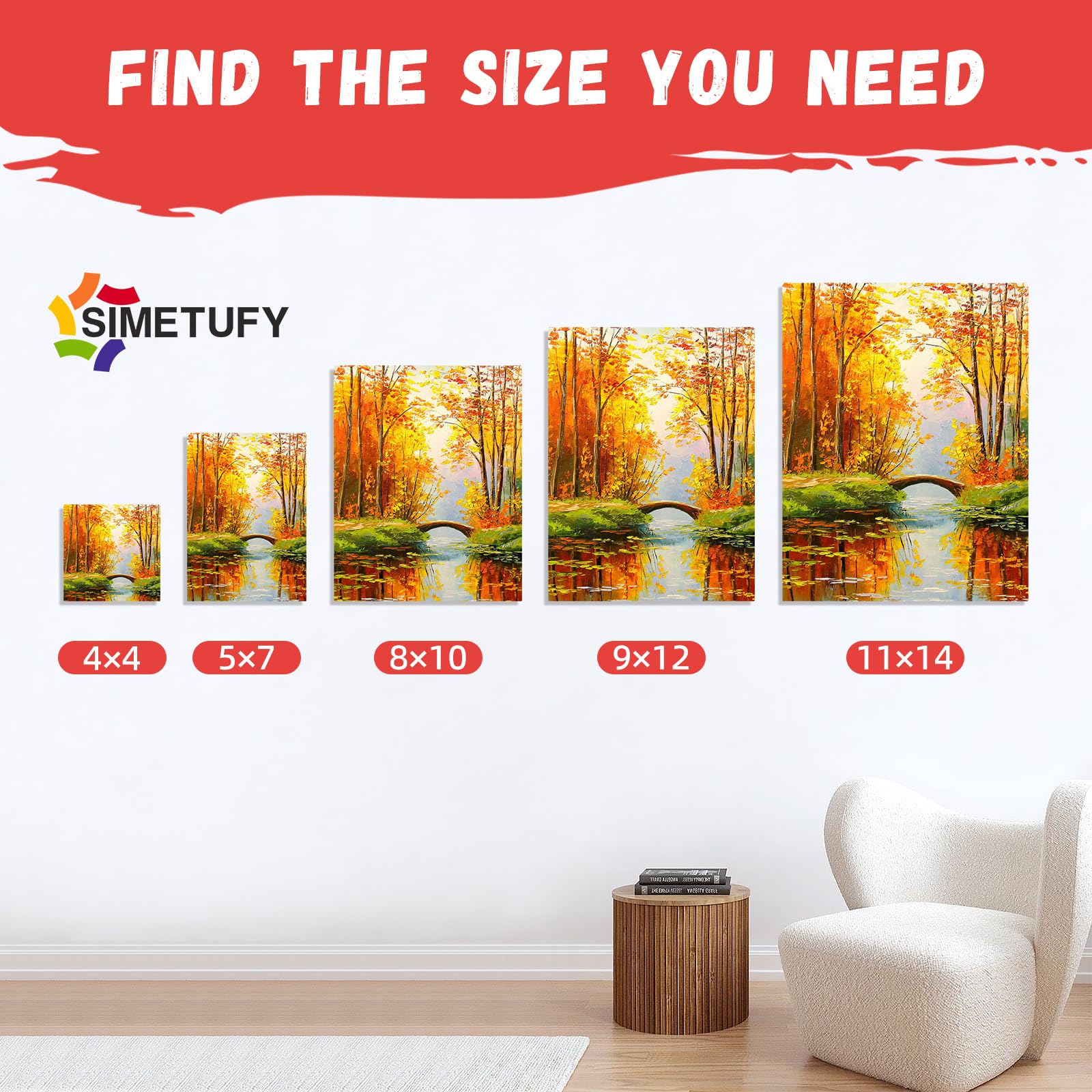 Simetufy 8x10 Inch Stretched Canvas for Painting, 12 Pack 100% Cotton Professional Blank Canvas, Canvases for Painting Using Acrylic Paint or Oil (Pre-Primed)
