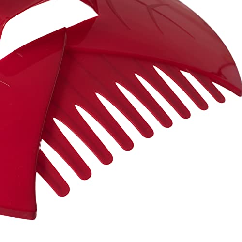 Gardenised Decorative Pair of Leaf Scoops, Hand Rakes for Lawn and Garden Cleanup, Red