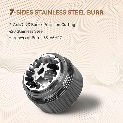 DiseZeit-Z3PRO Manual Coffee Grinder, 7-Axis Stainless Steel Burr, Three-Stage Disassembly Easy Cleaning, 15-25g Capacity Espresso Coffee Grinder Manual with Adjustable Settings, Brush&Storage Bag
