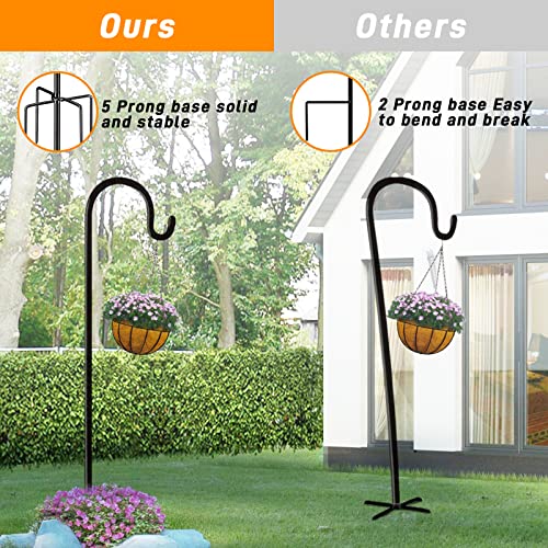 Shepherd Hooks 36 inches for Bird Feeders Outside Heavy Duty Shepherd Stand Plant Hanger Yard Hooks for Lanterns,Solar Lights,Bird Feeder,Wedding,Planter Pot,Adjustable Height Powder Coated-2 Packs