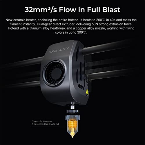 Official Creality K1 3D Printer Speedy Printing Machine,600mm/s High Speed,WiFi Control,Self-test,No Ring&Z-Banding,Auto Leveling,Extensible,Unibody Die-Cast,Out of Box,Smarter,12x faster,Beat Ender 3