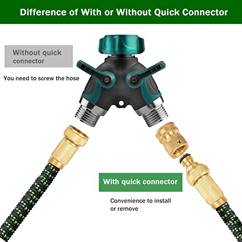 Hopcorner 6 Sets Garden Hose Quick Connector, Solid Brass 3/4 Inch GHT Thread Fitting No-Leak, Water Hose Female and Male Easy Connect