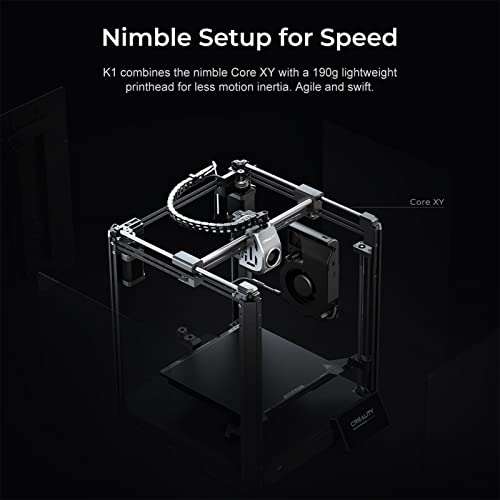 Official Creality K1 3D Printer Speedy Printing Machine,600mm/s High Speed,WiFi Control,Self-test,No Ring&Z-Banding,Auto Leveling,Extensible,Unibody Die-Cast,Out of Box,Smarter,12x faster,Beat Ender 3