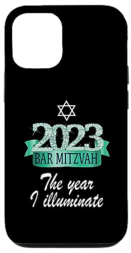 iPhone 13 Pro 2023 Bar Mitzvah Quote Festive Black Turquoise Decor Case