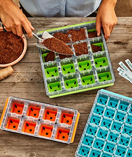 Burpee SuperSeed Windowsill Seed Starting Tray | 8 XL Cell | Seed Starter Tray | Reusable & Dishwasher Safe | for Starting Vegetable Seeds, Flower Seeds & Herb Seeds | Window Garden Seed Starting Kit