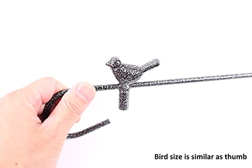 hereex Garden Flag Pole Holder Stand with Bird, Bird Flag Pole Stand for Small Garden Flag 12 x 18, Backyard Flag Stand Heavy Duty Wrought Iron Durable Powder Coating No Flag Black