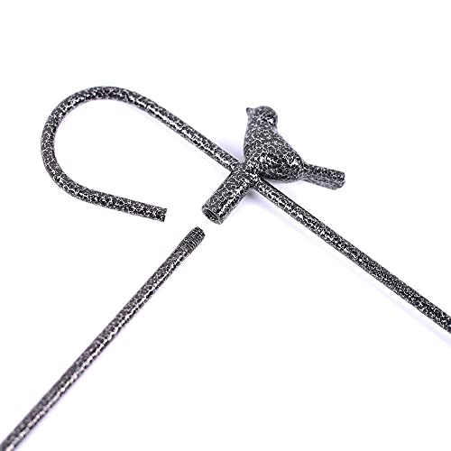 hereex Garden Flag Pole Holder Stand with Bird, Bird Flag Pole Stand for Small Garden Flag 12 x 18, Backyard Flag Stand Heavy Duty Wrought Iron Durable Powder Coating No Flag Black