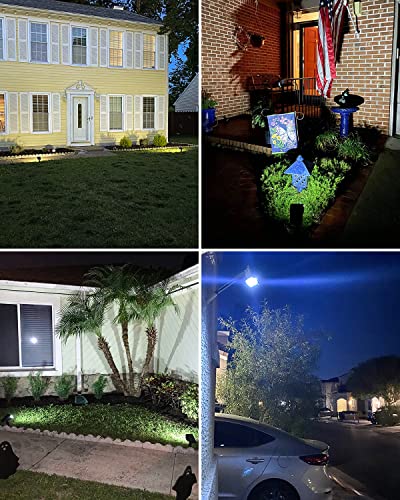 LOTMOS Solar Spot Lights Outdoor, [10 Pack/72 LED/3 Modes] 2-in-1 Solar Landscape Spotlights, Auto On/Off IP67 Waterproof Solar Powered Wall Lights for Front Door, Backyard, Garage, Deck(Cool White)