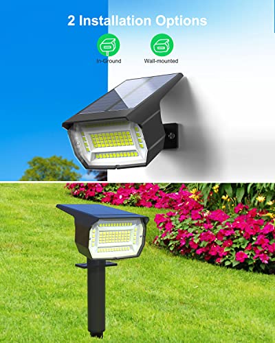 LOTMOS Solar Spot Lights Outdoor, [10 Pack/72 LED/3 Modes] 2-in-1 Solar Landscape Spotlights, Auto On/Off IP67 Waterproof Solar Powered Wall Lights for Front Door, Backyard, Garage, Deck(Cool White)