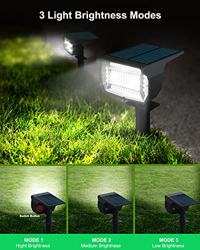 LOTMOS Solar Spot Lights Outdoor, [10 Pack/72 LED/3 Modes] 2-in-1 Solar Landscape Spotlights, Auto On/Off IP67 Waterproof Solar Powered Wall Lights for Front Door, Backyard, Garage, Deck(Cool White)