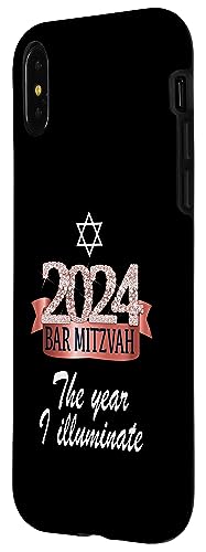 iPhone X/XS 2024 Bar Mitzvah Quote Festive Black Rose Decor Case