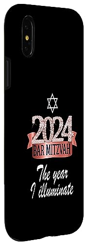 iPhone X/XS 2024 Bar Mitzvah Quote Festive Black Rose Decor Case