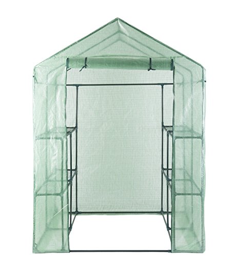 GOJOOASIS Walk in Portable Garden Greenhouse Mini Plants Shed Hot House with 3 Tiers