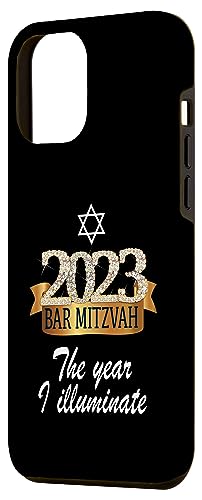iPhone 14 Plus 2023 Bar Mitzvah Quote Festive Black Yellow Decor Case