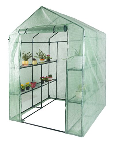 GOJOOASIS Walk in Portable Garden Greenhouse Mini Plants Shed Hot House with 3 Tiers