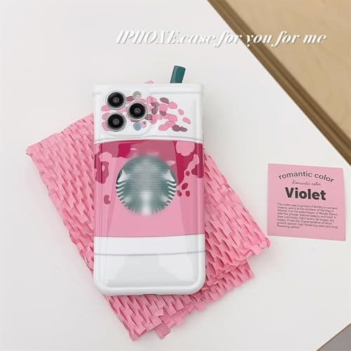 YOUWUMA for iPhone 13 Pro Max Case Cute Soft Shockproof 3D Cartoon Funny Unique Kawaii Milk Coffee Tea Cup Phone Protective Phone Cover for Women Girls (Pink)