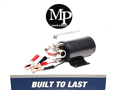12-volt DC 1/10th HP 330 GPH Battery Powered Portable Mini Water Transfer Utility Pump with Metal Connectors for Standard 3/4" Garden Hose Great for removing water from Boats Water Yard or Garden