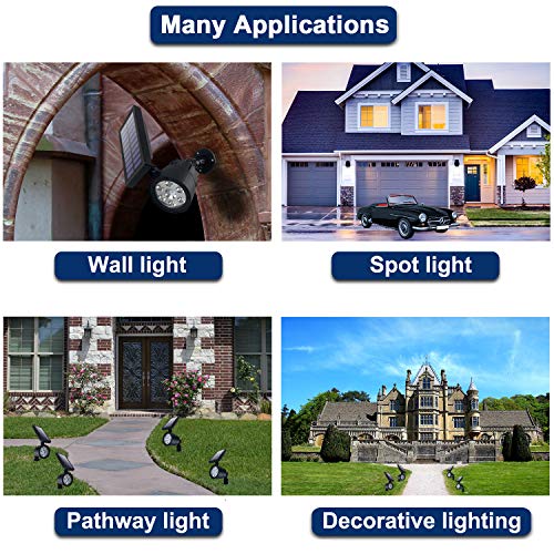 Westinghouse 2-in-1 Solar Spot Lights Outdoor, Auto on/Off Decorative Solar Landscape Spotlights, Weather Resistant Wall Lights for Pool Yard Porch Garden Driveway Walkway, 2 Pack, White Light