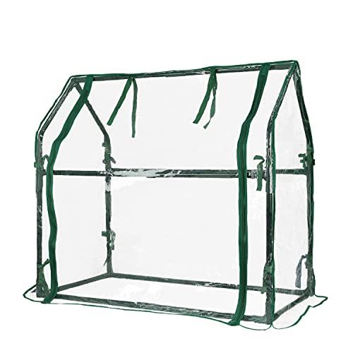 Gardzen Mini Greenhouse Heavy Duty Portable Green House, Clear Tent Indoor or Outdoor for Plants 36.2â(L) x18.9â(W) x33.3â(H)