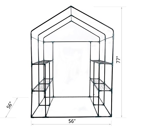 GOJOOASIS Walk in Portable Garden Greenhouse Mini Plants Shed Hot House with 3 Tiers