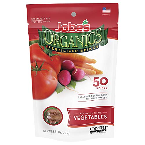Jobes 06028 Organics Vegetable Fertilizer Spikes 2-7-4 50 Pack