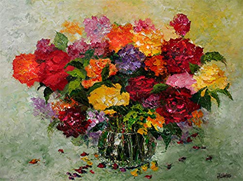 SOLD Abundance of Love, Still Life Rose Flowers By Internationally Renown Artist Andre Dluhos