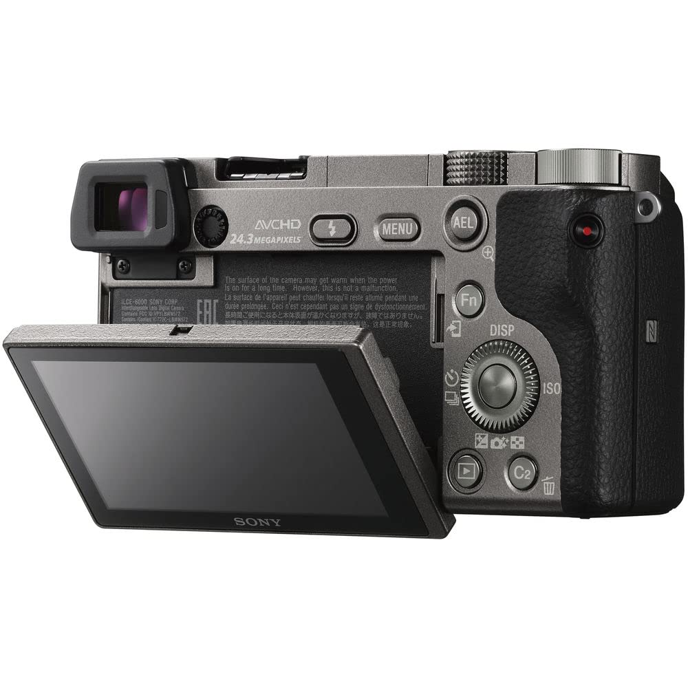 Sony Alpha a6000 Mirrorless Digital Camera with 16-50mm Lens (Graphite) (ILCE6000L/H) + Sigma 24-70mm f/2.8 Lens (578965) + Filter Kit + Bag + 64GB Card + NPF-W50 Battery + More (Renewed)