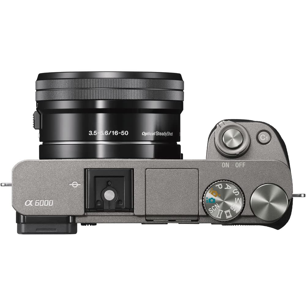 Sony Alpha a6000 Mirrorless Digital Camera with 16-50mm Lens (Graphite) (ILCE6000L/H) + Sigma 24-70mm f/2.8 Lens (578965) + Filter Kit + Bag + 64GB Card + NPF-W50 Battery + More (Renewed)