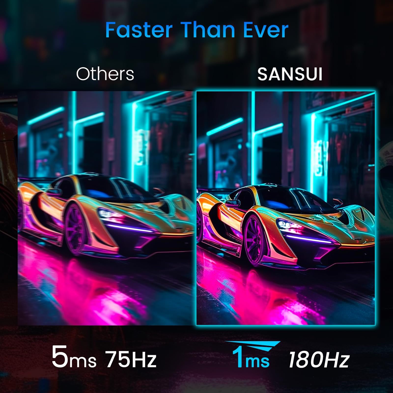 SANSUI 24 Inch Gaming Monitor 180Hz, DP 1.4 & HDMI 2.0 Ports IPS Panel High Refresh Rate Computer Monitor, Racing FPS RTS Modes, 1ms Response Time 110% sRGB (ES-G24F4, HDMI Cable Included)