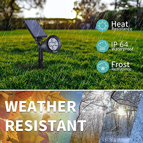 Nekteck Solar Lights, 2-in-1 Solar Spot Lights Outdoor, Waterproof Solar Powered Landscape Spotlights, Bright and Dark Sensing, Auto On/Off for Yard, Pathway, Garden, Driveway (2 Pack, White)